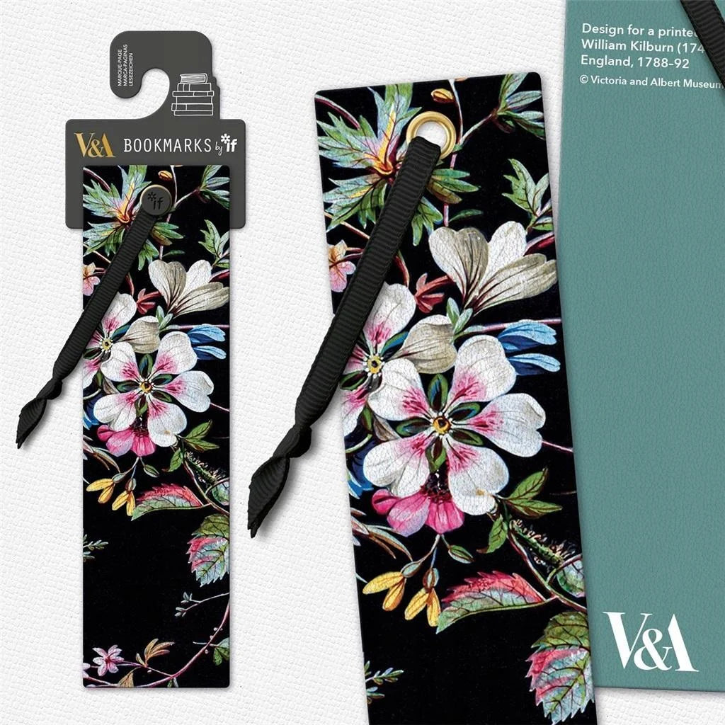 Bookmarks by IF USA: Black Floral (V & A Collection) – The Bookmark ...